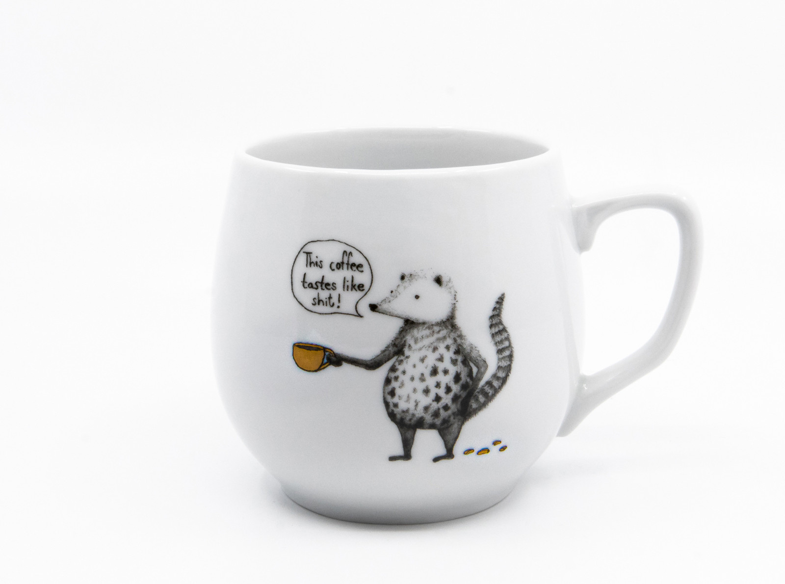 Bílý Hrnek baňák 300 ml - Cibetka / od Ellastration | Fler.cz