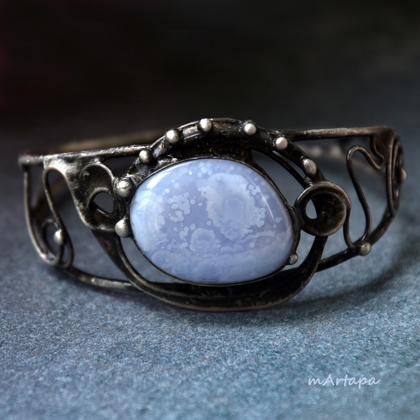 Dámský levandulový Kleopatřin Chalcedonový náramek / od martapa | Fler.cz