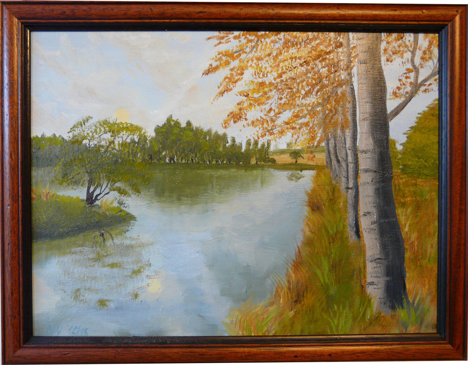 Malba olej na plátno Břeh řeky / od Milen obrazy | Fler.cz