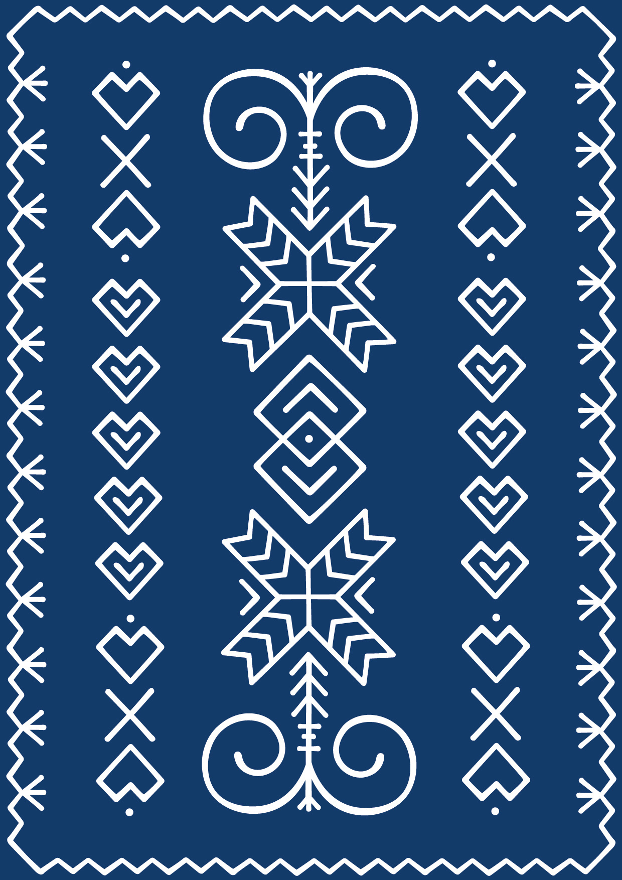 Grafika Folklorní ornamenty (Čičmany, Slovensko) JPG soubor / od ...