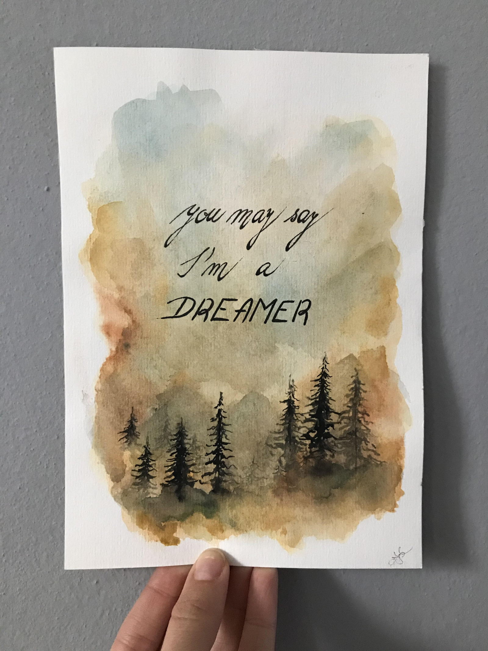 Malba akvarel na papír You may say I´m a dreamer / od Suzanne7 | Fler.cz Malba akvarel na papír You may say I´m a dreamer / od Suzanne7 | Fler.cz