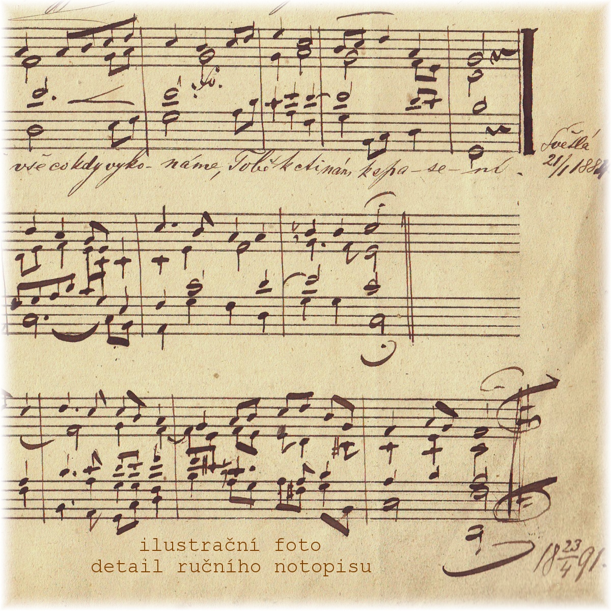 Plakát Historický notový zápis z roku 1891 - list č. 252 / od ARTWOOD ...