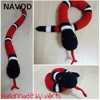 Háčkovaný had - návod na háčkování / od chovanv | Fler.cz