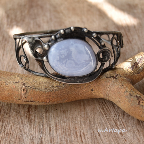 Dámský levandulový Kleopatřin Chalcedonový náramek / od martapa | Fler.cz