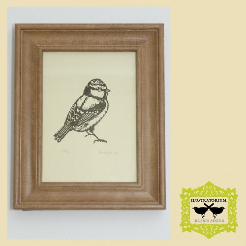 Plakát Cyklus grafik, Rytá ornitologie, linoryt... / od Kosí sestry ...