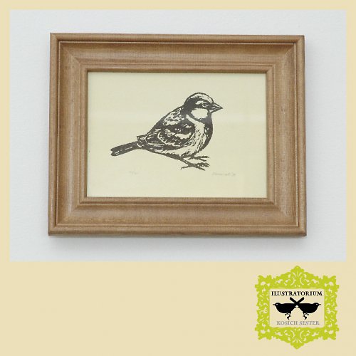 Plakát Cyklus grafik, Rytá ornitologie, linoryt... / od Kosí sestry ...