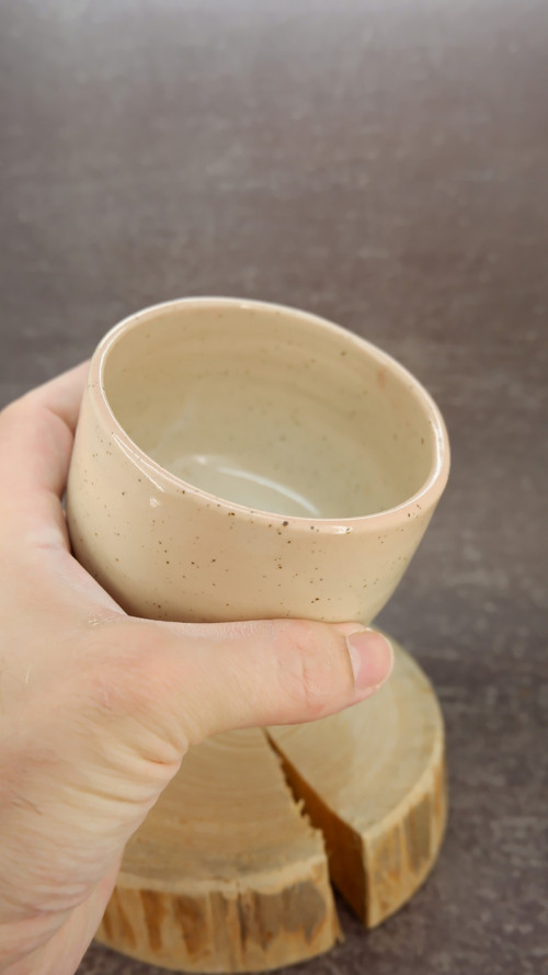 Hrnek slonová kost Kalíšek kapučíno - Lilie - lehký růžový odstín / od ...