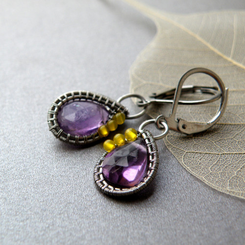 Náušnice fialové Safran / od Katerinela | Fler.cz
