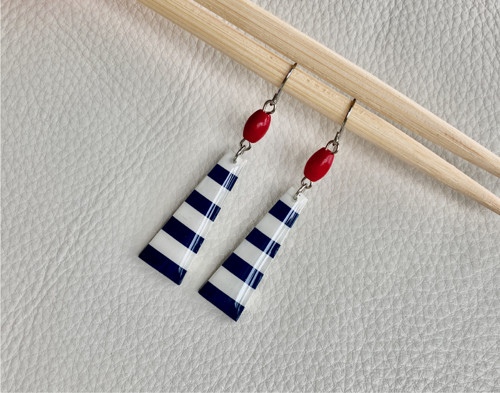 Dámské modré Náušnice maják- visací nerez / od DoktorkaM | Fler.cz