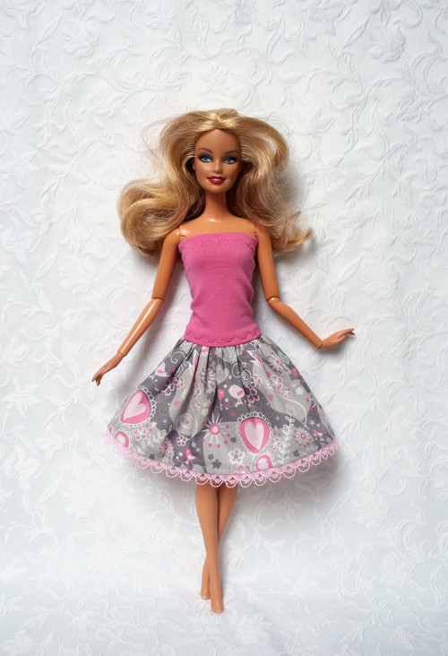 Oblečky pro panenky dětské růžové Letní natahovací šaty / od Mína2008 ...