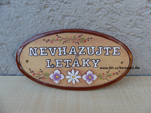 Vícebarevná Keramická cedulka ,,NEVHAZUJTE LETÁKY" / SKLADEM / od ...