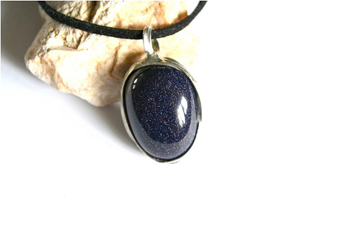 Přívěsek půlnoční modrý Aventurin -noc a hvězdy / od úsvit- šperky ...