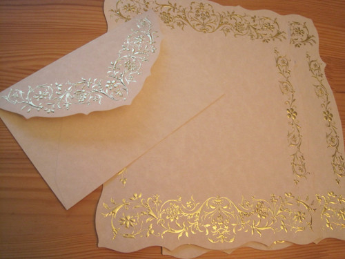 Papír Barokní zlatý dopisní list z Japonska / od abalart | Fler.cz