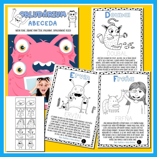 Pracovní list černobílý OBLUDÁRIUM - veselá abeceda / od AG - DĚTEM ...