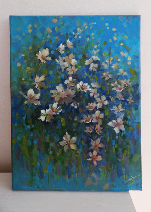 Malba olej na plátno Květoucí strom / od Alausen | Fler.cz