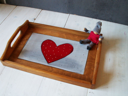 Tác červený Maľovaná tácka / od Zelena Pani | Fler.cz