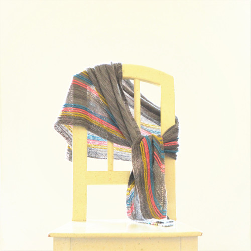 Dámský Šátek šedý, proužky barevné ..... / od Pletulle | Fler.cz