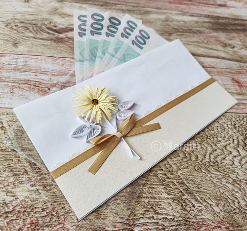 Univerzální béžová Ozdobná obálka na darování hotovosti nebo voucherů ...