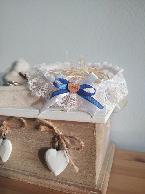 Bílý Jednoduchý svatební podvazek . . . Modrá klasika . / od ir.hools ...