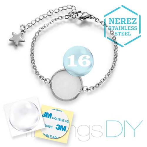 Komponent DIY komplet na NEREZ náramek (Lůžko 18mm) / od Findings | Fler.cz