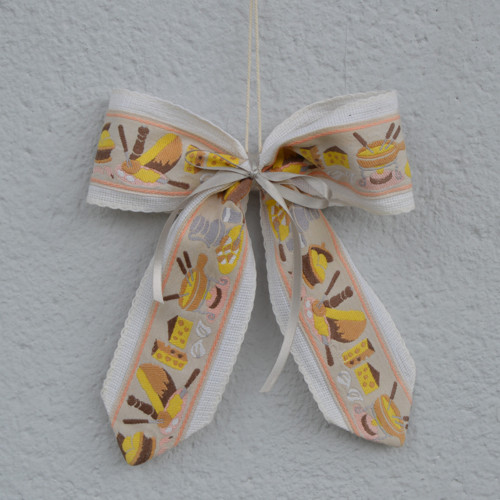 Ozdoba bílá bavlněná mašle s kuchyňským motivem k dekoraci / od ...