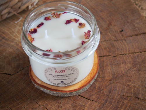 Svíčka slonová kost Růže 220 ml / od maludekor | Fler.cz