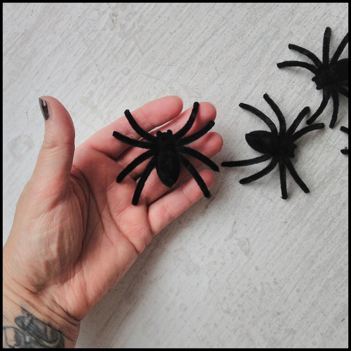 Aplikace černá Umělý pavouk-dekorace-materiál / od gothic metal ...