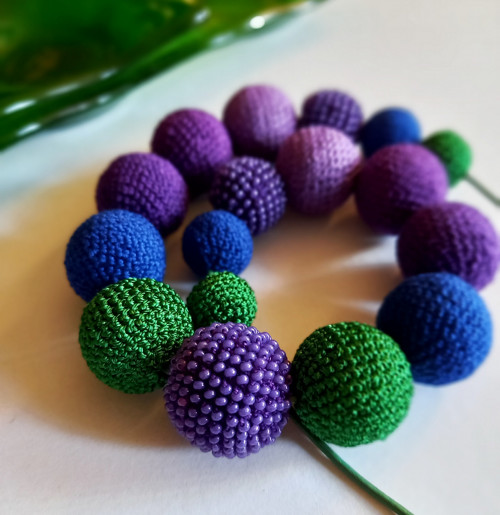 Dámský fialový Modrofialové - háčkované korále s rokailem / od Sun.Rise ...