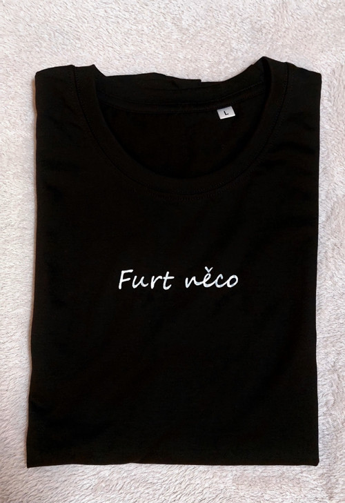 Tričko krátký rukáv dámské černé Furt něco / od art VAN | Fler.cz