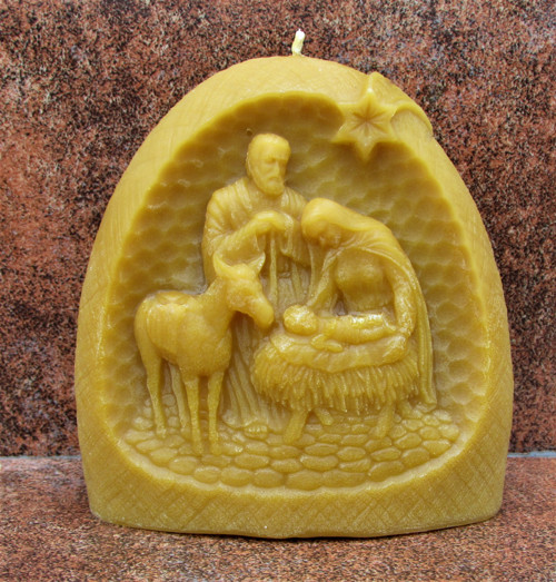 Svíčka žlutá Betlém velký ze včelího vosku / od gildrum | Fler.cz