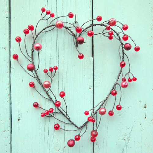 Věnec červený srdce z bobulí / od smu | Fler.cz