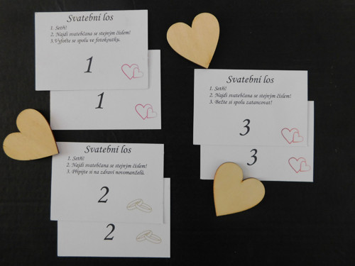 Ostatní dekorace bílé Svatební stírací losy / od NoVero řezaná grafika ...