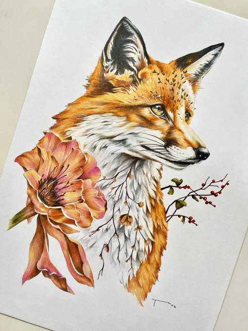 Obraz Liška - kresba, originál A3 / od terez.art | Fler.cz