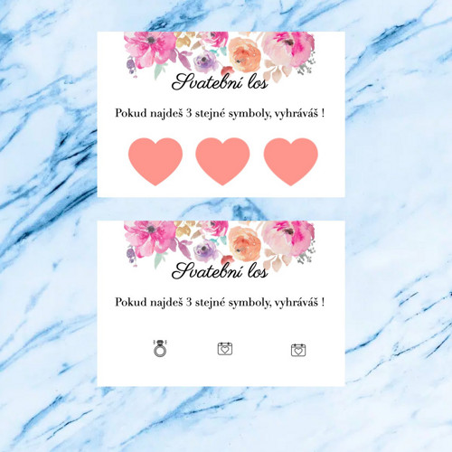 Ostatní dekorace růžové Svatební los - Výhry - MOTIV 2 / od zuka-simply ...