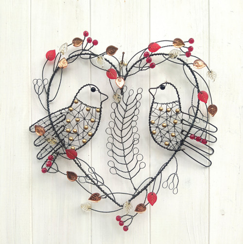 Červené srdce se dvěma ptáčky / od smu | Fler.cz