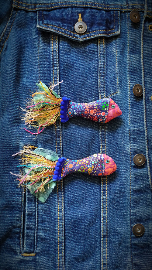 Brož vícebarevná ryba z Ria so zeleným očkom....brož / od zzuzzik | Fler.cz