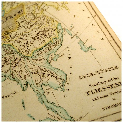 Plakát Historická mapa z roku 1850 ŘEKY A MOŘE č. 1076 / od ARTWOOD ...