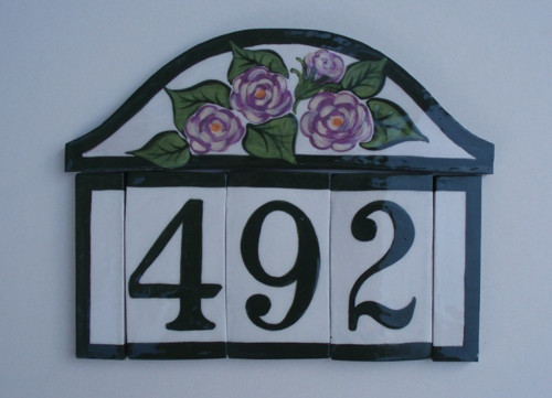 Kachle vícebarevná Domovní číslo - růže / od Studio Recese | Fler.cz