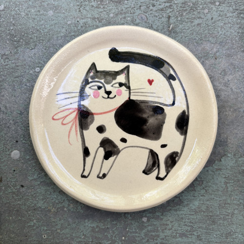 Talíř bílý Talířek Kočička / od Stellion | Fler.cz