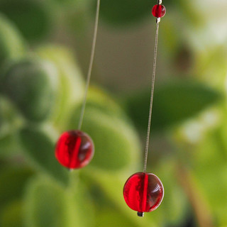 Náušnice visací dámské Jednoduše elegantní červené / od Talunka | Fler.cz