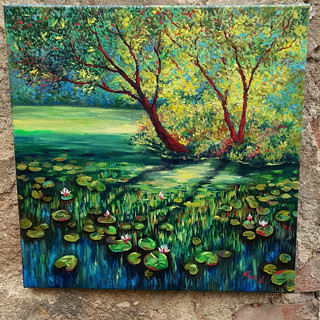 Zátiší s lekníny, obraz, malba / od weroni | Fler.cz