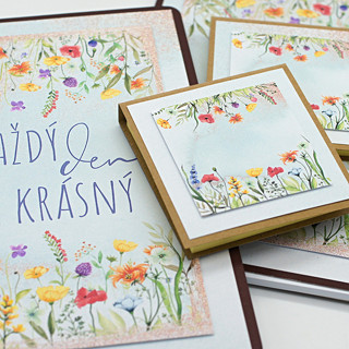 Nebesky modrý Blok a samolepící bloček pro paní učitelku / od little ...