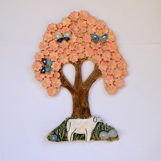 Kachle Jarní strom s ovečkou / od TK-Sejřek | Fler.cz