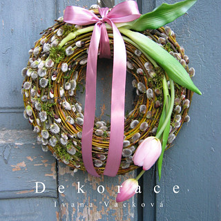 Růžový Věnec jarní / od Dekorace Ivana Vacková | Fler.cz