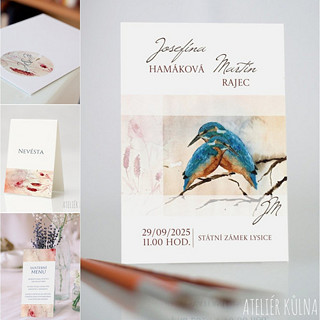 Bílé Svatební oznámení (Dva, karta, No.328) / od Ateliér Kůlna | Fler.cz