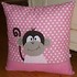 Polštář 40x40 cm bílý Opičí polštářek v růžové / od dílna PAG | Fler.cz