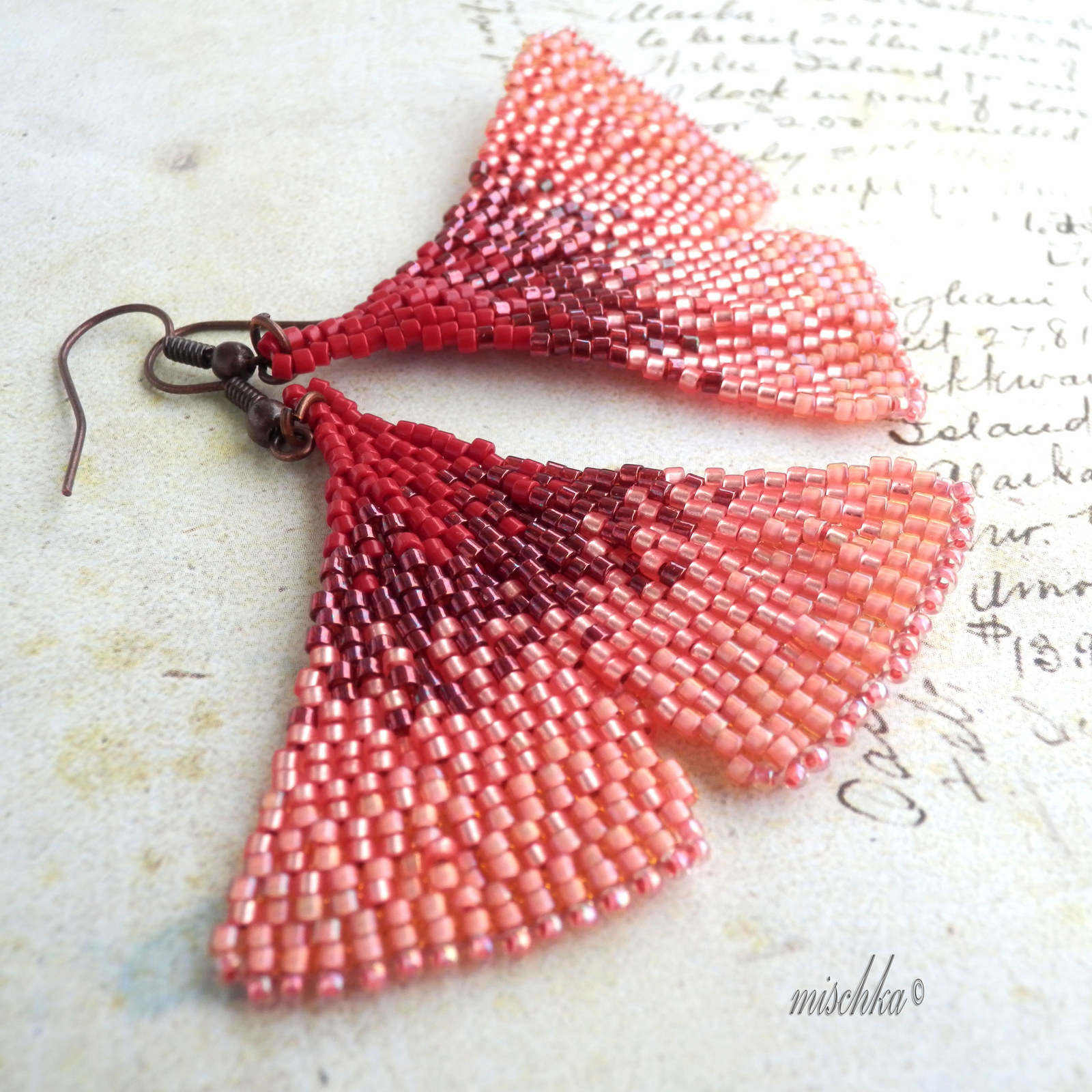 Dámské červené Náušnice "Jinany No.8" / od Bird on Birch | Fler.cz