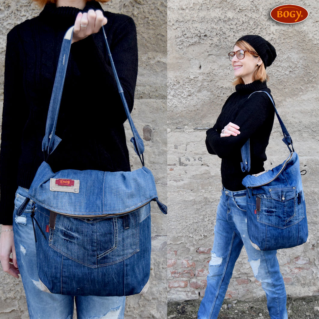 Kabelka velká dámská béžová riflová recy taška, džínový originál ...