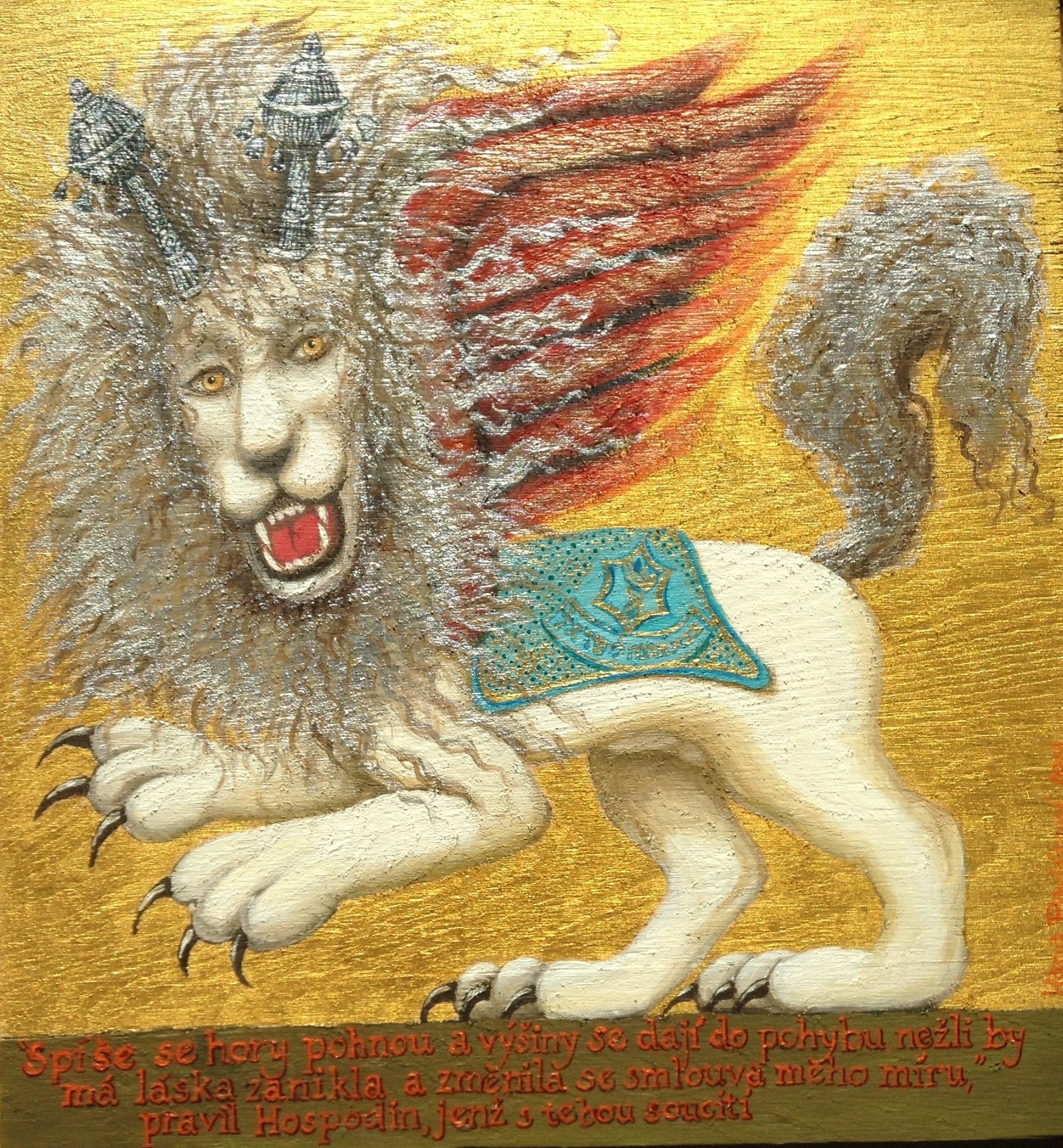 Plakát Můj bílý lev - reprodukce na plátně 41x45 cm. / od Hana Bergmann ...