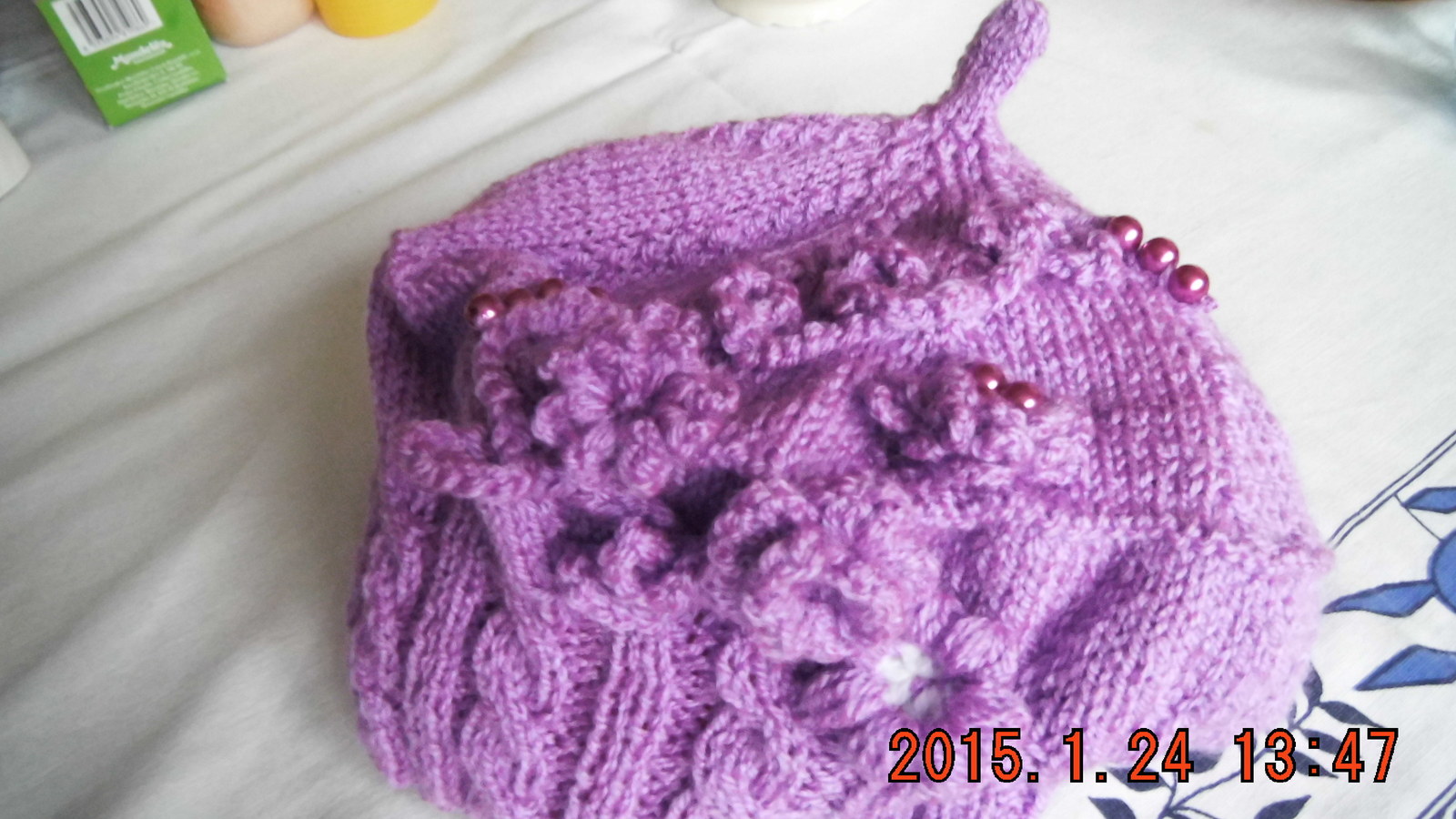 Pokrývka hlavy univerzální fialový baret dámský / od JaJaJamil | Fler.cz